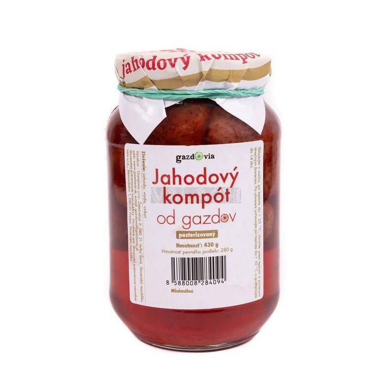 GAZDOVIA Jahodový kompót 430g | ValachShop.sk