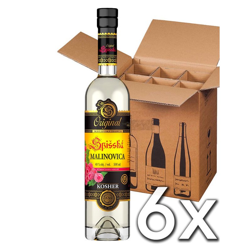 Spišská malinovica 40% KOSHER 0,5L | 6ks v kartóne | ValachShop.sk