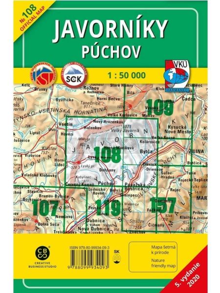 Javorníky - Púchov 108 Turistická mapa 1:50 000 | ValachShop.sk