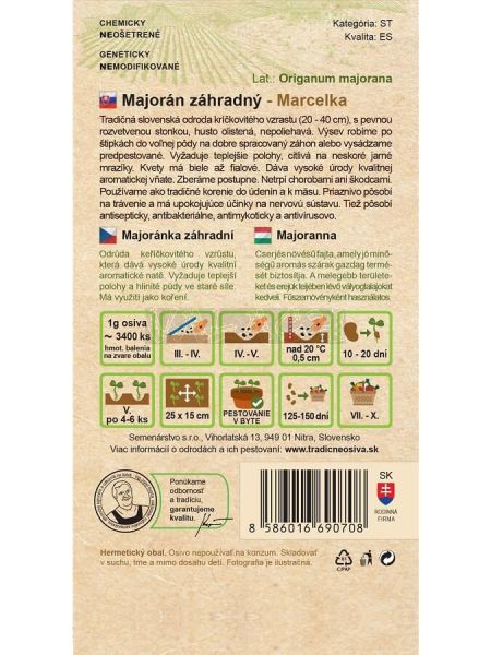 Semenárstvo Majorán záhradný Marcelka 0,3g | ValachShop.sk