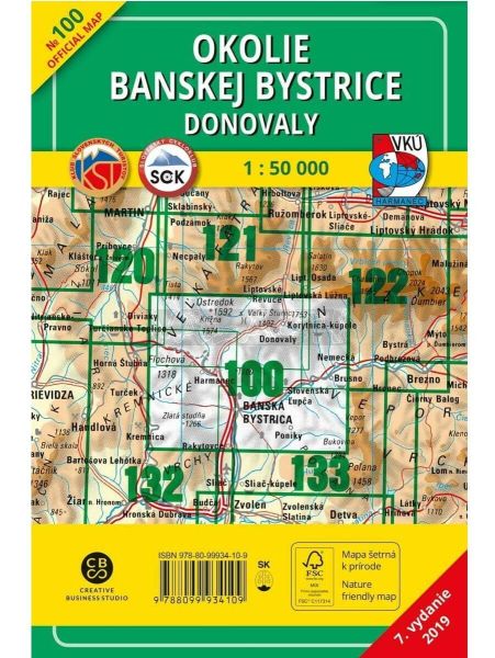 Okolie Banskej Bystrica - Donovaly 100 Turistická mapa 1:50 000 | ValachShop.sk