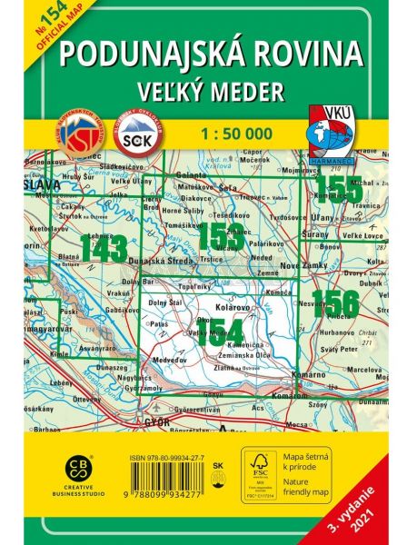Podunajská rovina -Veľký Meder 154 Turistická mapa 1:50 000 | ValachShop.sk