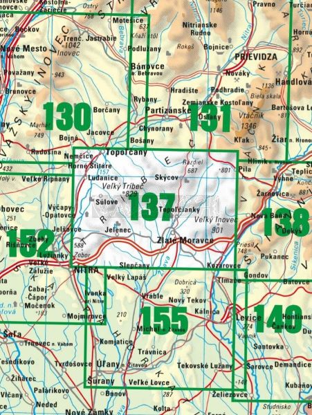 Tribeč - Pohronský Inovec - Topoľčianky 137 Turistická mapa 1:50 000 ...